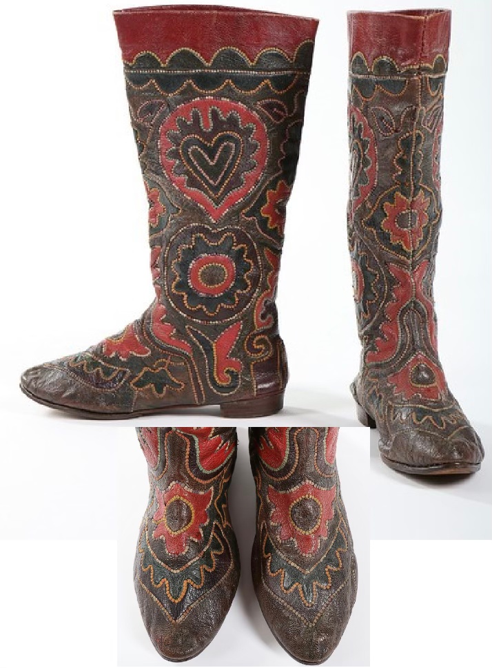 Tatar Boots On Sale | Unique Leather Mosaic of the Tatars